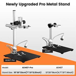 Andonstar AD407 Pro 3D HDMI Soldering Digital Microscope, 4MP 2160P UHD Video Record, 7 inch Adjustable LCD Screen USB Video Electronic Microscopes for Repairing, Circuit Board, SMT SMD DIY