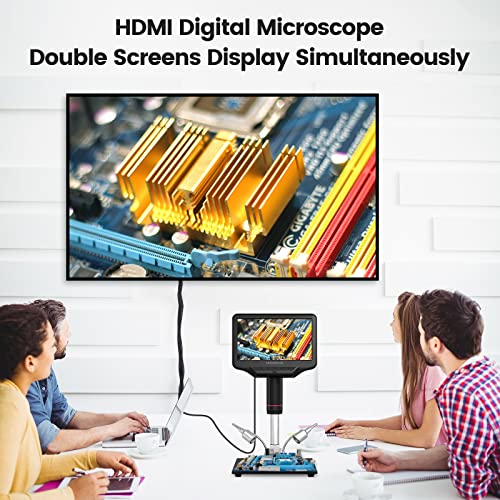 Andonstar AD407 Pro 3D HDMI Soldering Digital Microscope, 4MP 2160P UHD Video Record, 7 inch Adjustable LCD Screen USB Video Electronic Microscopes for Repairing, Circuit Board, SMT SMD DIY