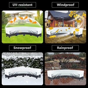 6-8 Seater 190" Curved Outdoor Patio Sectional Sofa Couch Covers Waterproof Heavy Duty Fadeless 600D Weatherproof Garden Outside Sectional Set Furniture Cover,190"/128"Lx36"Wx39"/24"H