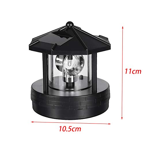 WDFS Solar Powered Lighthouse,Solar LED Rotating Lighthouse,Rotating Outdoor Waterproof LED Solar Light Tower Decorative for Garden Lawn Patio Yard