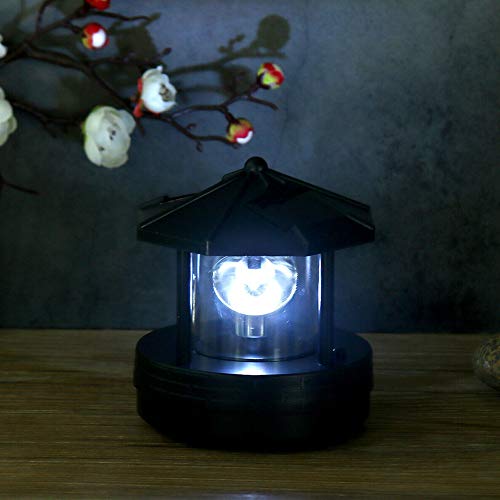 WDFS Solar Powered Lighthouse,Solar LED Rotating Lighthouse,Rotating Outdoor Waterproof LED Solar Light Tower Decorative for Garden Lawn Patio Yard