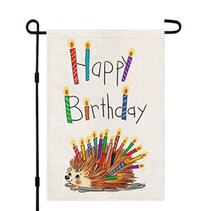 happy birthday garden flag 12×18 inch vertical double sided yard banner cartoon outdoor decor signs birthday party df084