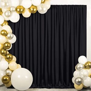 Black Backdrop Curtains Polyester Backdrop for Curtains Black Curtain Fabric 2 Packs 5ftx8ft Polyester Backdrop for Party