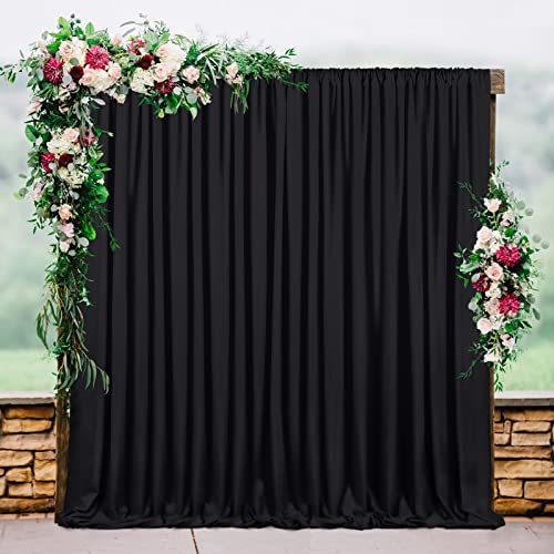 Black Backdrop Curtains Polyester Backdrop for Curtains Black Curtain Fabric 2 Packs 5ftx8ft Polyester Backdrop for Party