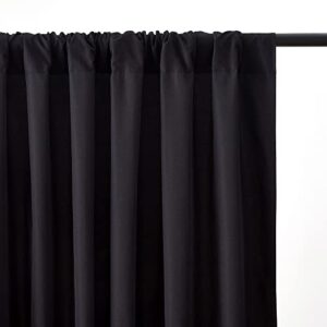 Black Backdrop Curtains Polyester Backdrop for Curtains Black Curtain Fabric 2 Packs 5ftx8ft Polyester Backdrop for Party