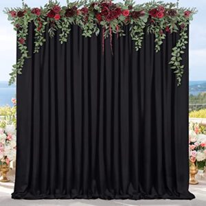 Black Backdrop Curtains Polyester Backdrop for Curtains Black Curtain Fabric 2 Packs 5ftx8ft Polyester Backdrop for Party