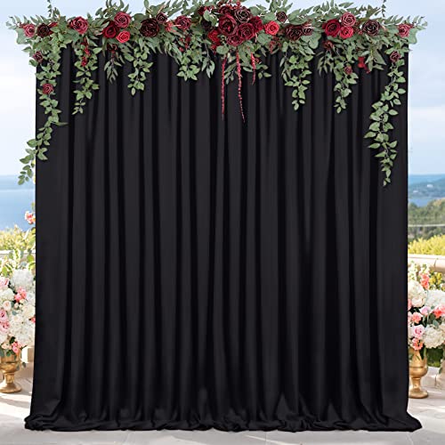 Black Backdrop Curtains Polyester Backdrop for Curtains Black Curtain Fabric 2 Packs 5ftx8ft Polyester Backdrop for Party