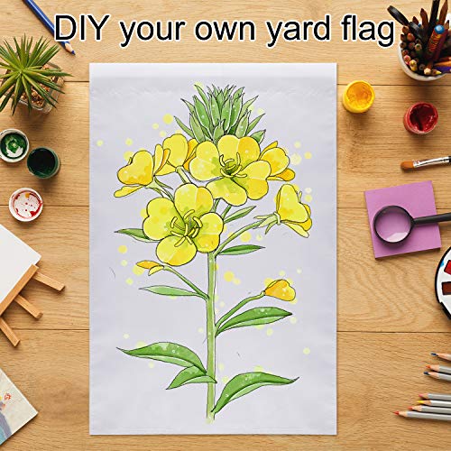 KUUQA 6Pcs Blank Garden Flags, 12Inch x 18Inch Double Sided Garden Flags DIY White Outdoor Yard Flags for Patio Garden Yard Outdoor Home Decorations