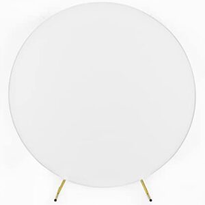 Harfirbe 6.5 ft Round Backdrop Cover White Round Backdrop Baby Shower Background Birthday Party Decoration