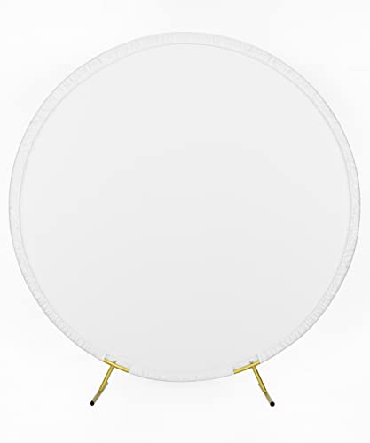 Harfirbe 6.5 ft Round Backdrop Cover White Round Backdrop Baby Shower Background Birthday Party Decoration