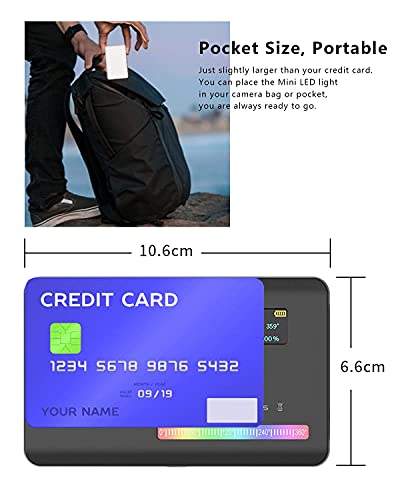 ULANZI VL120 RGB Video Light, Pocket LED On-Camera Video Lights, Built-in 3100mAh Rechargeable Battery, 360 Full Color 20 Light Effects, CRI≥95 2500-9000K LED Panels for Photography Vlogging