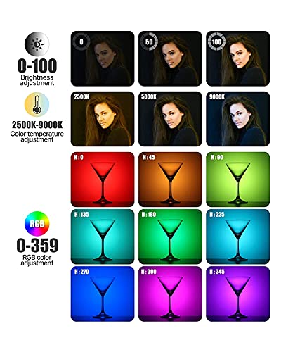 ULANZI VL120 RGB Video Light, Pocket LED On-Camera Video Lights, Built-in 3100mAh Rechargeable Battery, 360 Full Color 20 Light Effects, CRI≥95 2500-9000K LED Panels for Photography Vlogging