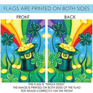 Toland Home Garden 112572 Hat 'O Gold St Patricks Day Flag 12x18 Inch Double Sided St Patricks Day Garden Flag for Outdoor House St Pats Flag Yard Decoration