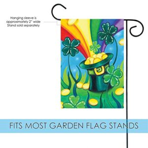 Toland Home Garden 112572 Hat 'O Gold St Patricks Day Flag 12x18 Inch Double Sided St Patricks Day Garden Flag for Outdoor House St Pats Flag Yard Decoration