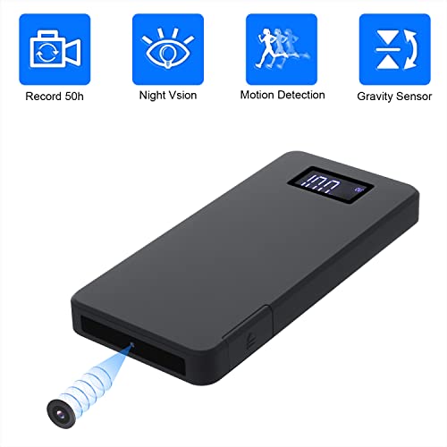 Spy Camera, Hidden Camera 64GB 10000mAh HD 1080P Portable Covert Security Nanny Spy Cam, Mini Hidden Camera with Motion Detection/Night Vision/Gravity Sensor/NoAPP