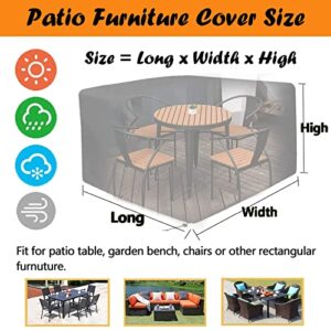 XYXH Garden Furniture Covers Waterproof 34" L x 34" W x 30" H, Patio Furniture Covers Square, Table Cover Rectangle, Oxford Fabric Windproof Tear-Resistant, for Outdoor Sofas and Chairs