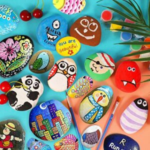 Craft Rocks for Rock Painting, 7 Smooth Flat Surfaced Stones for Kindness Stones and Rock Painting, 2" - 3.5" Inch River Rocks