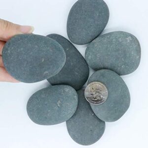 Craft Rocks for Rock Painting, 7 Smooth Flat Surfaced Stones for Kindness Stones and Rock Painting, 2" - 3.5" Inch River Rocks