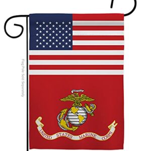 Americana Home & Garden US Marine Corps Garden Flag Armed Forces USMC Semper Fi United State American Military Veteran Retire Official House Decoration Banner Small Yard Gift Double-Sided, Made In USA