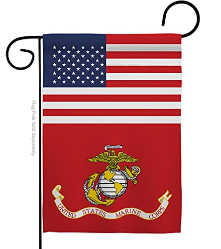 Americana Home & Garden US Marine Corps Garden Flag Armed Forces USMC Semper Fi United State American Military Veteran Retire Official House Decoration Banner Small Yard Gift Double-Sided, Made In USA