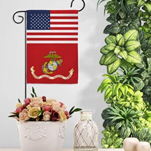 Americana Home & Garden US Marine Corps Garden Flag Armed Forces USMC Semper Fi United State American Military Veteran Retire Official House Decoration Banner Small Yard Gift Double-Sided, Made In USA