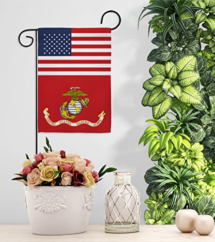 Americana Home & Garden US Marine Corps Garden Flag Armed Forces USMC Semper Fi United State American Military Veteran Retire Official House Decoration Banner Small Yard Gift Double-Sided, Made In USA