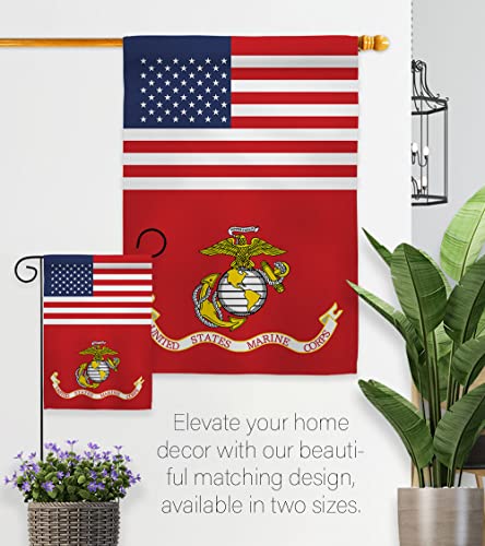 Americana Home & Garden US Marine Corps Garden Flag Armed Forces USMC Semper Fi United State American Military Veteran Retire Official House Decoration Banner Small Yard Gift Double-Sided, Made In USA