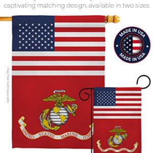 Americana Home & Garden US Marine Corps Garden Flag Armed Forces USMC Semper Fi United State American Military Veteran Retire Official House Decoration Banner Small Yard Gift Double-Sided, Made In USA