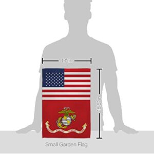 Americana Home & Garden US Marine Corps Garden Flag Armed Forces USMC Semper Fi United State American Military Veteran Retire Official House Decoration Banner Small Yard Gift Double-Sided, Made In USA