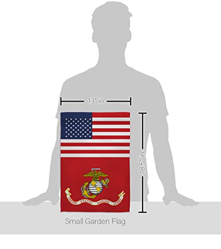 Americana Home & Garden US Marine Corps Garden Flag Armed Forces USMC Semper Fi United State American Military Veteran Retire Official House Decoration Banner Small Yard Gift Double-Sided, Made In USA