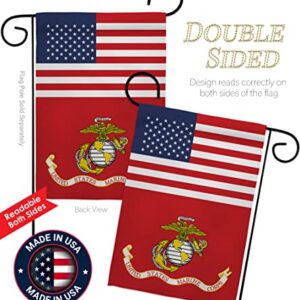 Americana Home & Garden US Marine Corps Garden Flag Armed Forces USMC Semper Fi United State American Military Veteran Retire Official House Decoration Banner Small Yard Gift Double-Sided, Made In USA