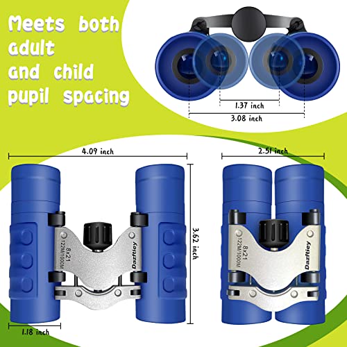 Binoculars for Kids,Dazftiey 8x21 High Resolution Shockproof Lightweight Binoculars Compact Kids Binoculars for 3-12 Years Boys and Girls Binoculars for Bird Watching Camping Hiking (Blue)