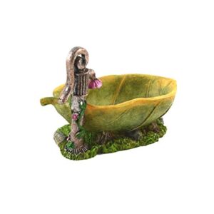 TG,LLC Treasure Gurus Leaf Shape Outdoor Fairy Garden Bath Soaking Tub Dollhouse Supply Landscape Decor