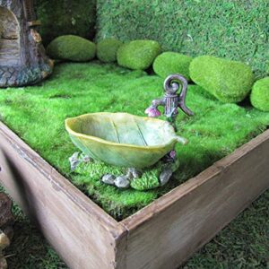 TG,LLC Treasure Gurus Leaf Shape Outdoor Fairy Garden Bath Soaking Tub Dollhouse Supply Landscape Decor