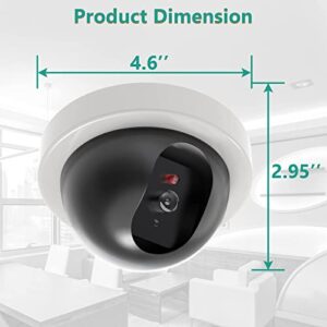 WALI Dummy Fake Security CCTV Dome Camera with Flashing Red LED Light with Security Alert Sticker Decals (SDW-2), 2 Packs, White