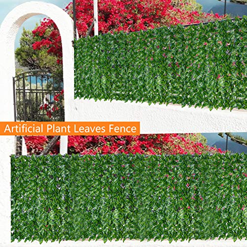 Enfudid 1 PCS Artificial Leaf Fence Privacy Screen Outdoor Garden Artificial Faux Ivy Hedge Leaf Privacy Fence Wall Screen Decorative Fence Screen Green