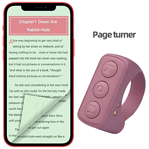 TikTok Remote Control Kindle App Page Turner, Bluetooth Camera Video Recording Remote, TIK Tok Scrolling Ring for iPhone, iPad, iOS, Android (D01 Pro Upgrade)