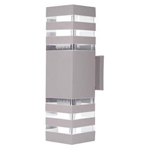 aozbz modern outdoor wall light, waterproof aluminum wall mount light fixtures, up down dual head e27 lighting source, ac 85-240v porch lights for courtyard garden corridor