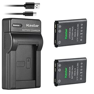 kastar battery (x2) & slim usb charger for en-el10 mh-63 and coolpix s60, s80, s200, s210, s220, s230, s500, s510, s520, s570, s600, s700, s3000, s4000, s5100 + more camera