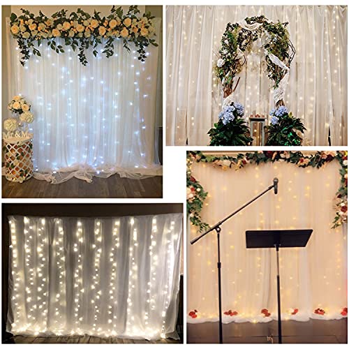 White Backdrop Curtains for Parties Sheer Tulle Backdrop Curtain for Wedding Birthday Party Ceremony Photo Backdrop Curtain for Home Decoration 10'W x8'H