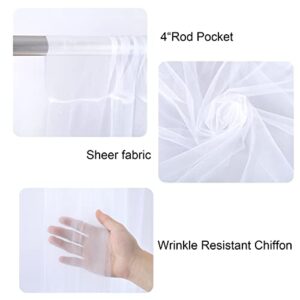 White Backdrop Curtains for Parties Sheer Tulle Backdrop Curtain for Wedding Birthday Party Ceremony Photo Backdrop Curtain for Home Decoration 10'W x8'H