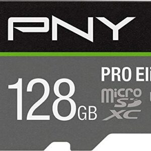 PNY 128GB PRO Elite Class 10 U3 V30 microSDXC Flash Memory Card - 100MB/s, Class 10, U3, V30, A2, 4K UHD, Full HD, UHS-I, micro SD