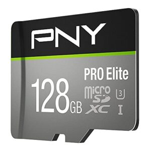 PNY 128GB PRO Elite Class 10 U3 V30 microSDXC Flash Memory Card - 100MB/s, Class 10, U3, V30, A2, 4K UHD, Full HD, UHS-I, micro SD