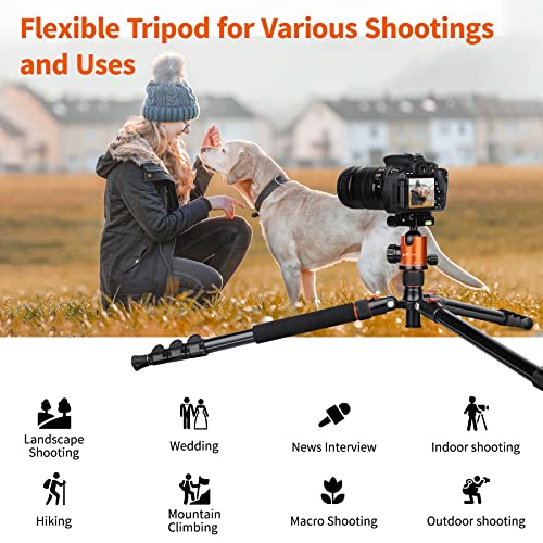 VICTIV Camera Tripod 81 inches Monopod, Heavy Duty Tripod for DSLR, Professional Aluminum Tripod with 360 Degree Ball Head and Carry Bag for Travel and Photograghy, Compatible with Canon Nikon Sony