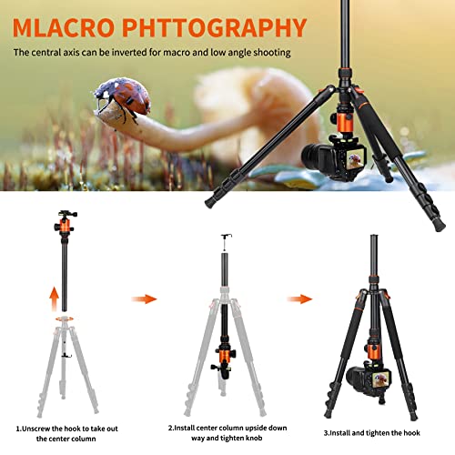 VICTIV Camera Tripod 81 inches Monopod, Heavy Duty Tripod for DSLR, Professional Aluminum Tripod with 360 Degree Ball Head and Carry Bag for Travel and Photograghy, Compatible with Canon Nikon Sony