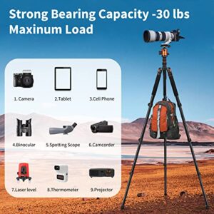 VICTIV Camera Tripod 81 inches Monopod, Heavy Duty Tripod for DSLR, Professional Aluminum Tripod with 360 Degree Ball Head and Carry Bag for Travel and Photograghy, Compatible with Canon Nikon Sony