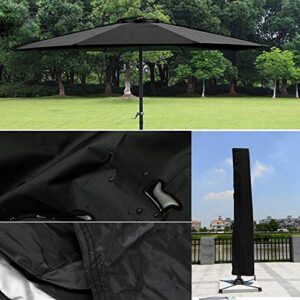 AISHN Waterproof UV-Resistant 600D Patio Umbrella Zipper Cover fit 6ft to 11ft Umbrellas Canopy Patio Garden Outdoor