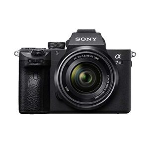 sony a7 iii full-frame mirrorless interchangeable-lens camera with 28-70mm lens optical with 3-inch lcd, black (ilce7m3k/b) (renewed)