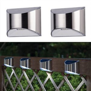 KUFTYTP 2Pcs Led Solar Outdoor Patio Wall Light from Dusk Dawn Sensor Light Ip55 Grade Stainless Steel Security Wall Light Waterproof Modern Solar Deck Light Patio Garden Deck Light