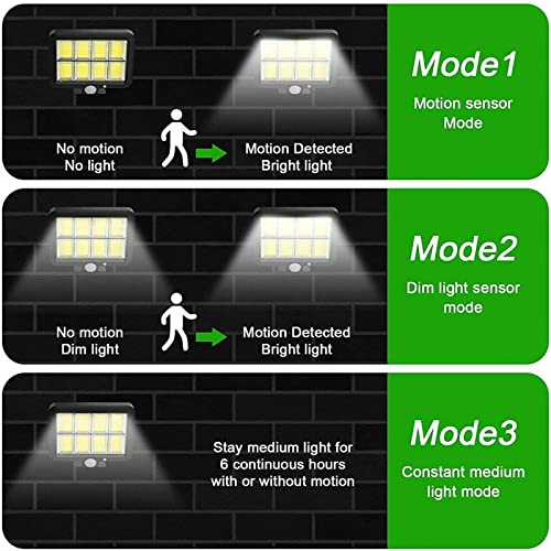 JHEUAYK 160 LEDs Solar Lights Outdoor Waterproof Path Lights, Solar Split Wall Light Garden Courtyard Human Body Induction Nigth Light with 16.5FT Cable